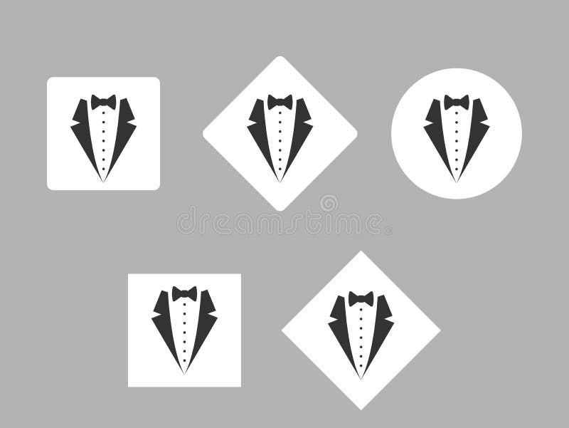 Suit Logo on White Square and Circle, Flat Design Stock Vector ...