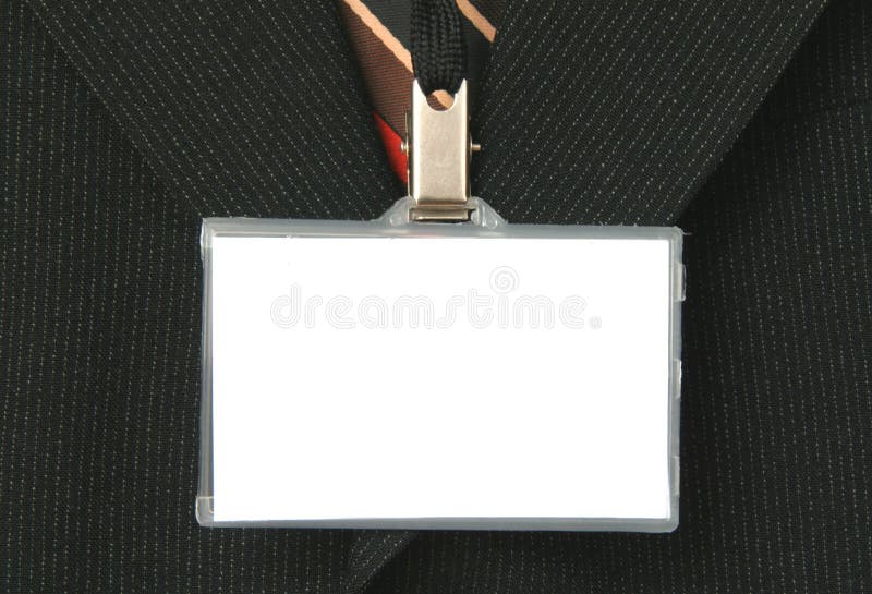 Suit and name tag stock image. Image of name, empty, copy - 1064473