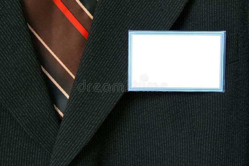 Suit and name tag stock image. Image of identification - 1064783