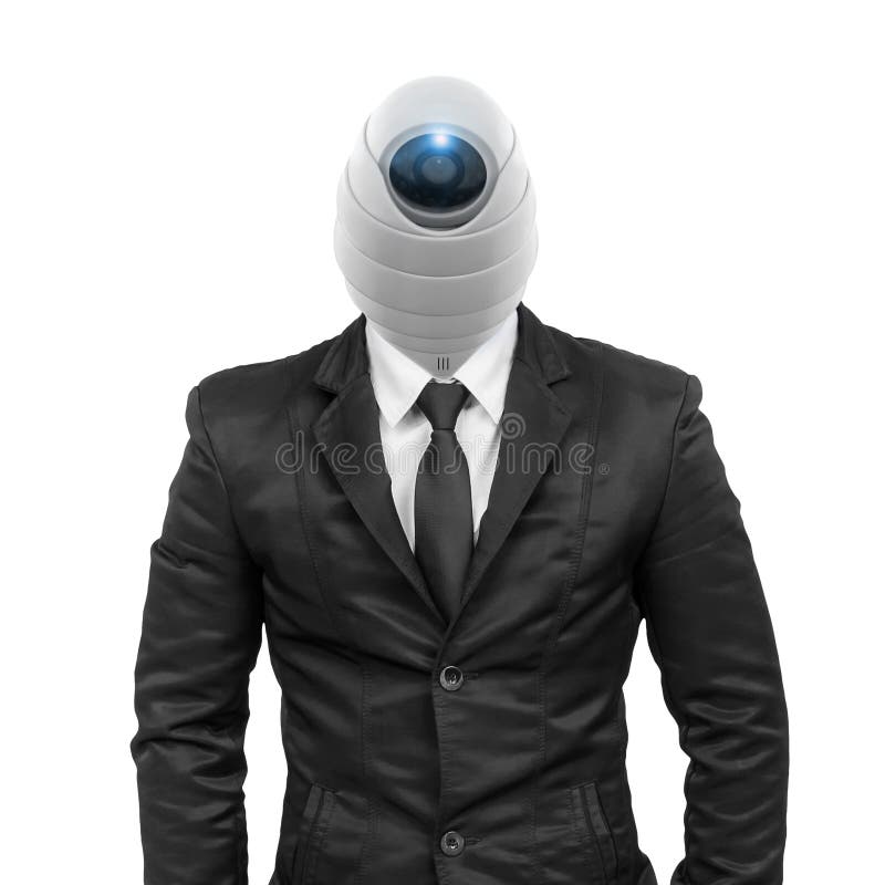 Suit with Security CCTV Head Isolated Stock Image - Image of office ...