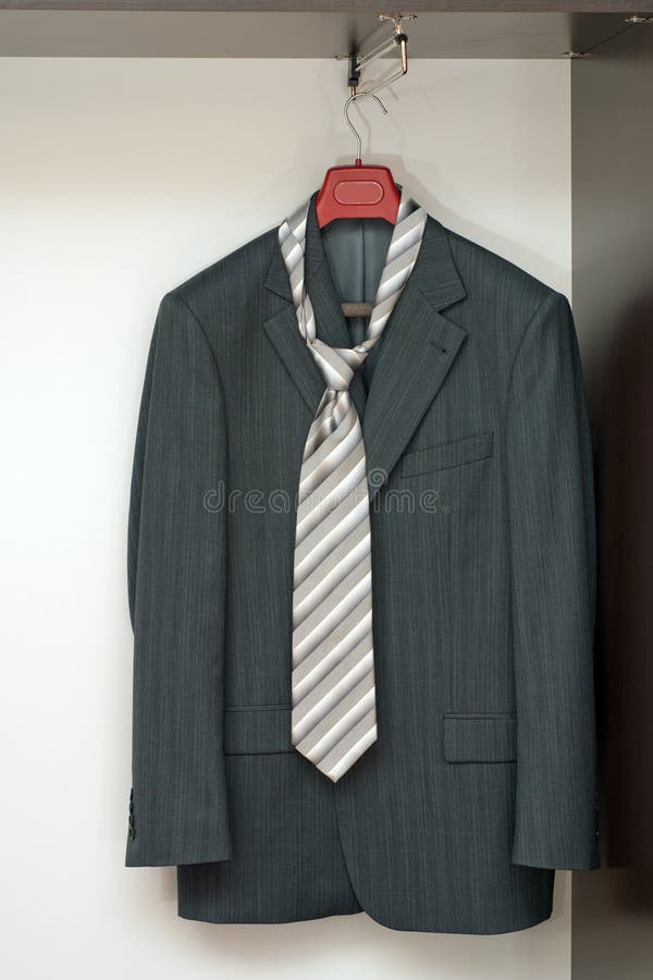 Mens Suit Hanging on Hangers Stock Image - Image of luxury, products ...
