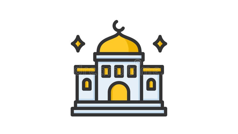 Animated Mosque with Building Sign Symbol Stock Footage - Video of ...