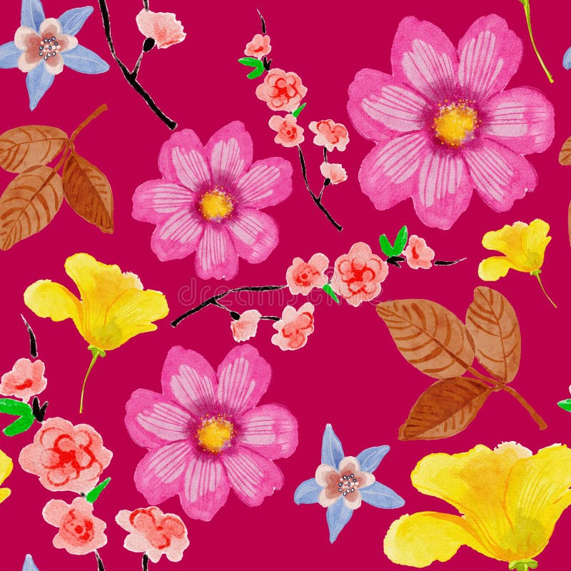 Aquarelle Wild Flower for Background, Texture, Wrapper Pattern, Frame ...