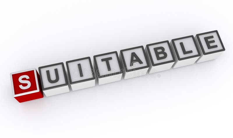Suitable Word Block on White Stock Image - Image of satisfactory ...