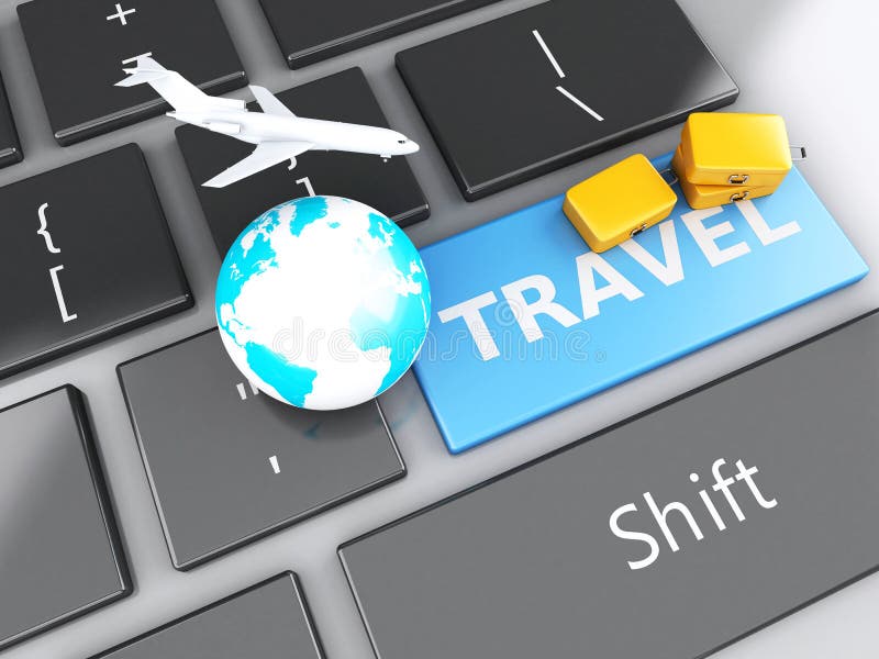 Travel Key Airplane Symbol Keyboard Laptop Computer Stock Illustrations ...