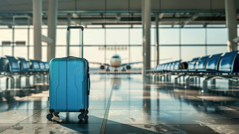 The Suitcase at Airport Terminal. AI Generated Stock Image - Image of ...