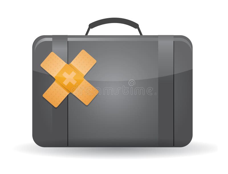 Suitcase Band Aid Fix Solution Concept Stock Illustration ...
