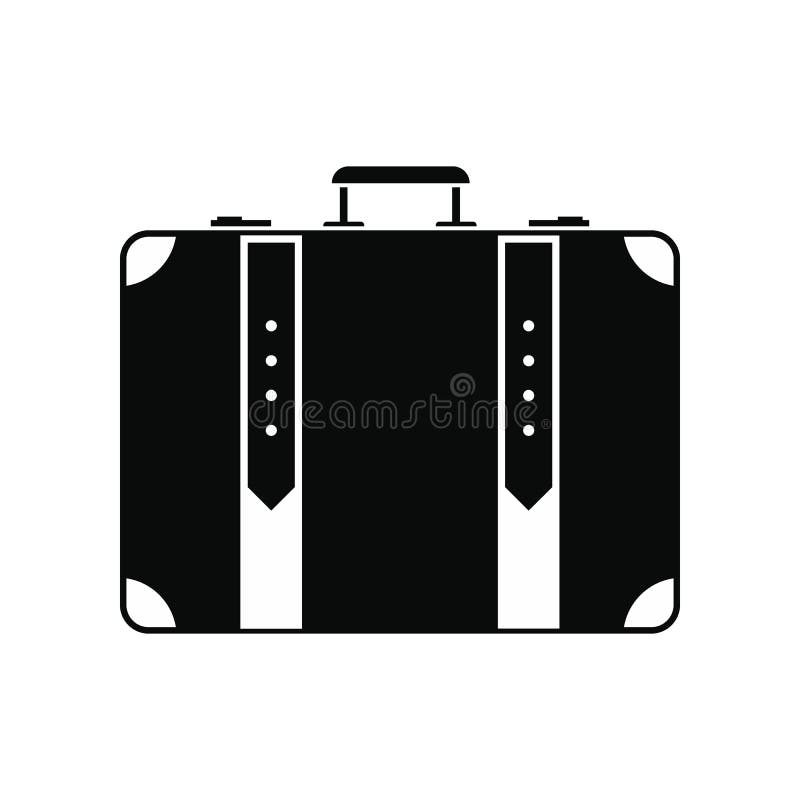 Suitcase black simple icon stock illustration. Illustration of object ...