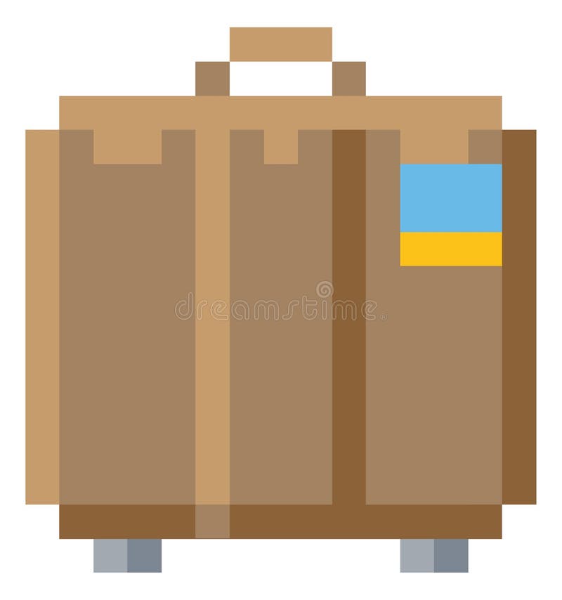 Suitcase Brief Case Pixel 8 Bit Game Art Icon Stock Vector ...