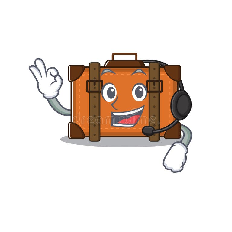 Suitcase with in the Cartoon with Headphone Shape Stock Vector ...