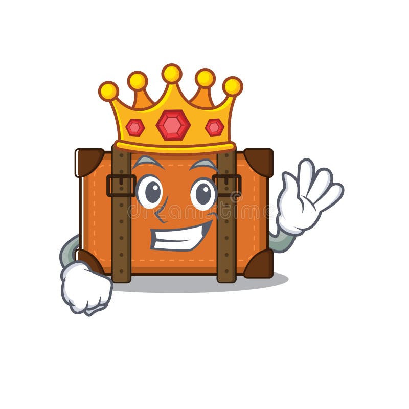Suitcase with in the Cartoon King Shape Stock Vector - Illustration of ...