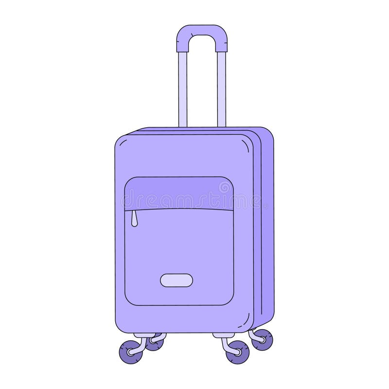 Suitcase in Cartoon Style. Vector Illustration of Baggage Isolated on ...