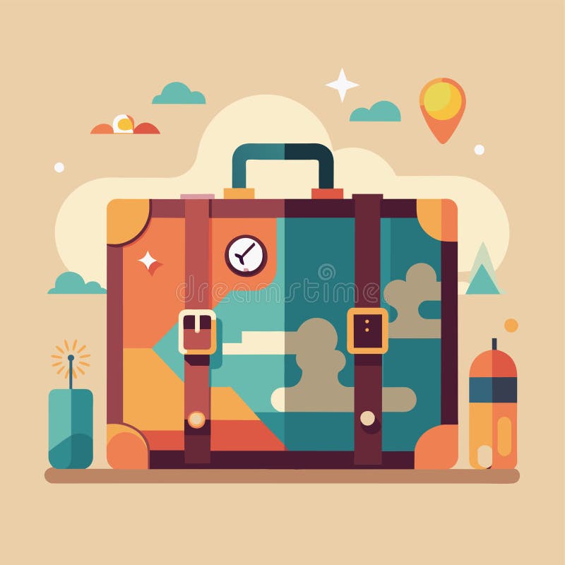 A Suitcase with a Clock on Top, Minimalist and Functional Design, a ...