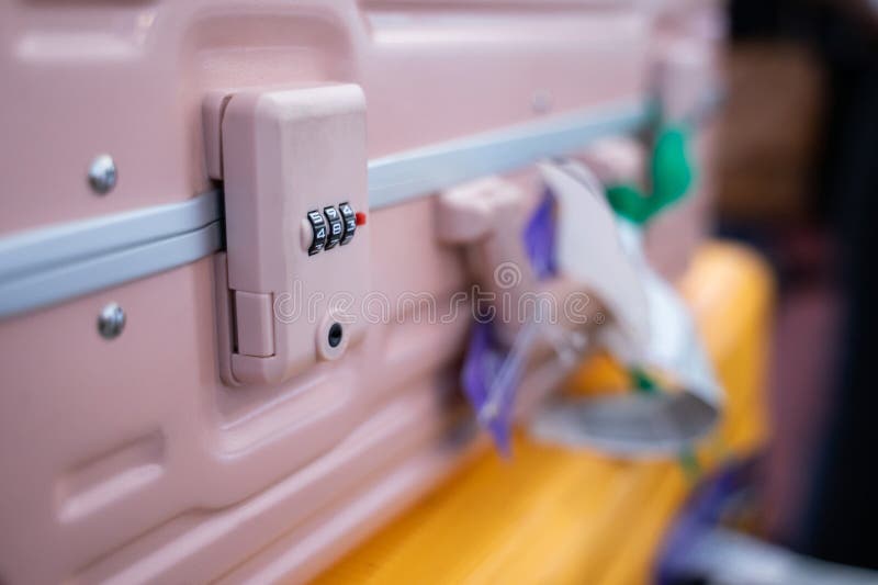 A Suitcase with a Combination Lock for Traveling Stock Image - Image of ...