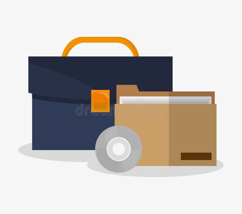 Suitcase and File of Office and Work Design Stock Vector - Illustration ...