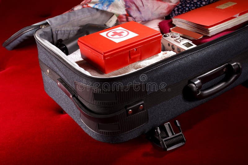 Suitcase with First-aid Kit Editorial Stock Image - Image of assistance ...