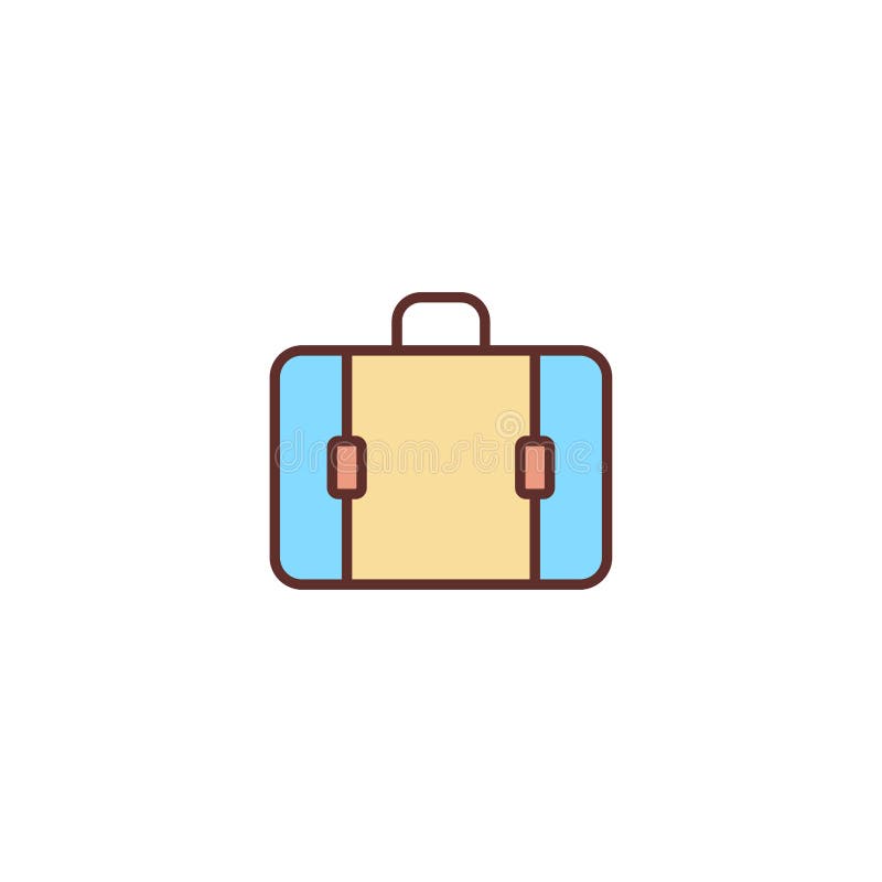 Suitcase Flat Vector Icon Sign Symbol Stock Vector - Illustration of ...