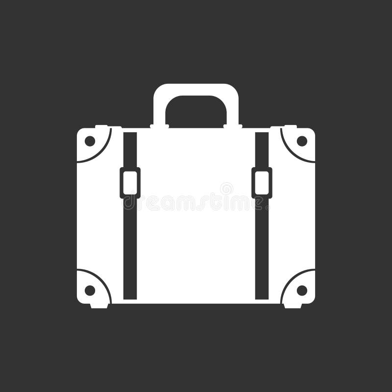 Suitcase Flat Vector Illustration on Black Background. Case for Stock ...