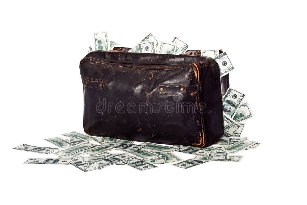 Suitcase full of banknotes stock image. Image of debt - 13492963