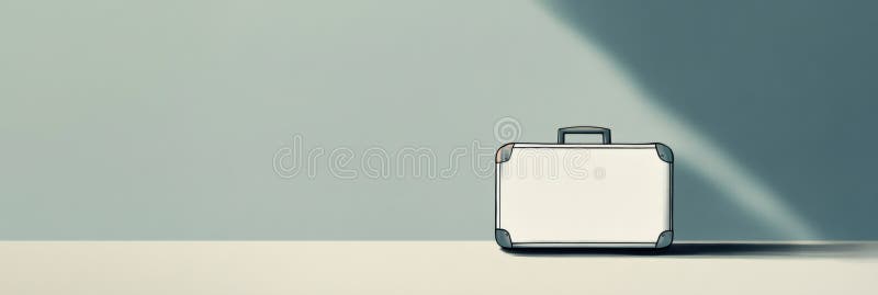 A Suitcase with a Handle Stands on a Surface, Designed with Sharp Lines ...