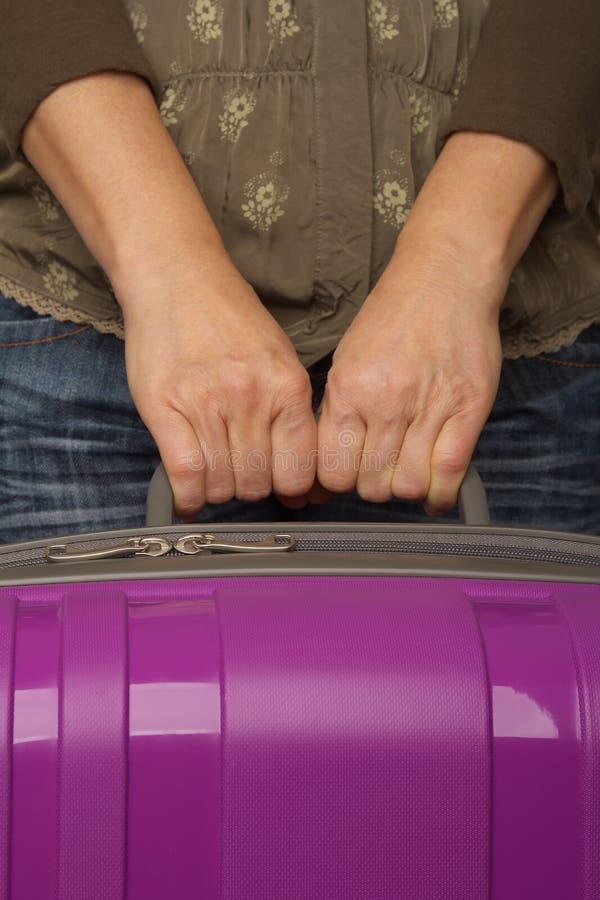 Suitcase in hands stock photo. Image of copy, close, concepts - 42855546