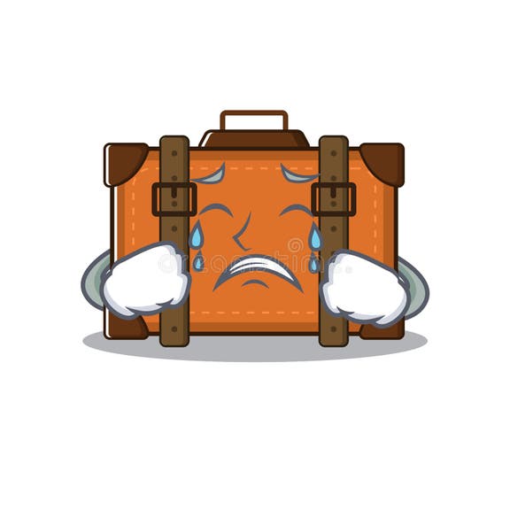 Suitcase Happy Crying on a with Character Stock Vector - Illustration ...