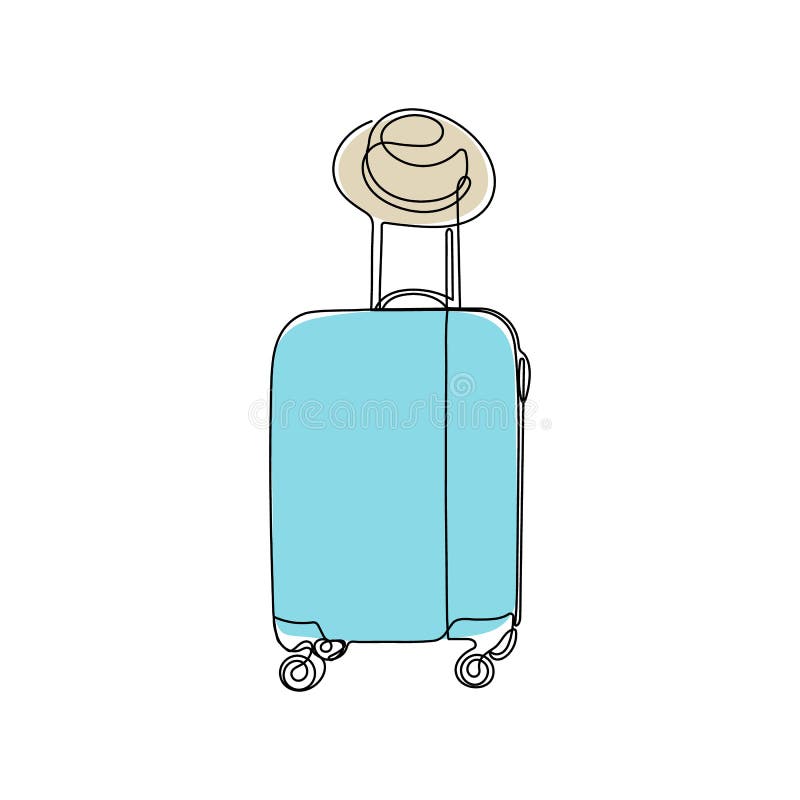 Suitcase Continuous Line Drawing Stock Illustrations – 386 Suitcase ...
