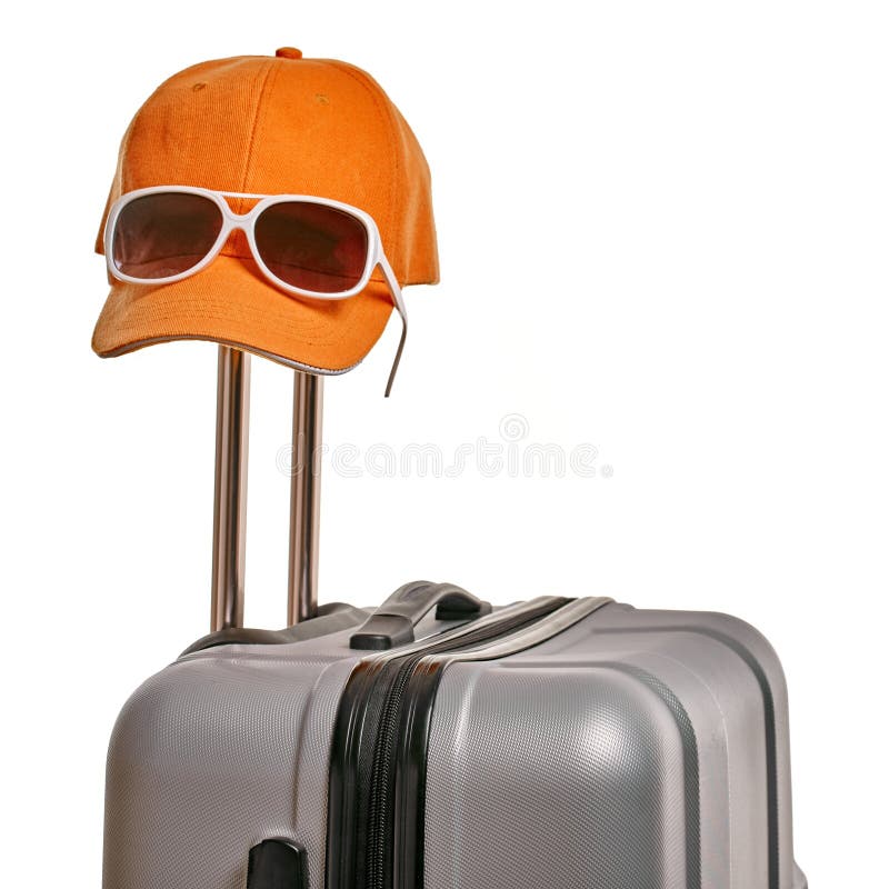 Suitcase with Hat and Glasses Stock Photo - Image of style, luggage ...