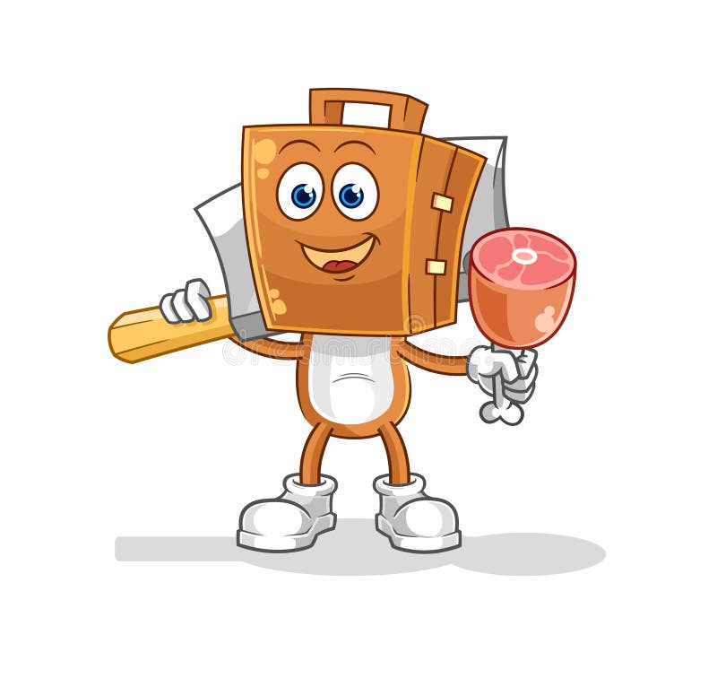 Suitcase Head Butcher Illustration. Character Vector Stock Vector ...