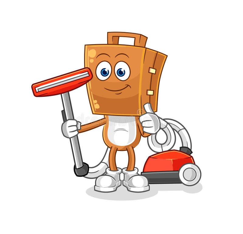 Suitcase Head Clean with a Vacuum . Character Vector Stock Vector ...