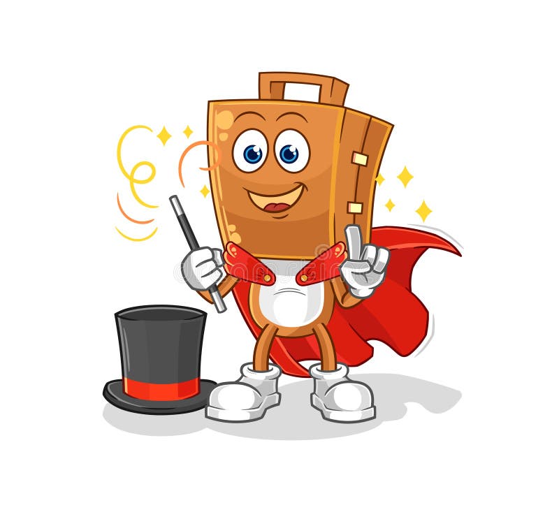 Suitcase Head Magician Illustration. Character Vector Stock Vector ...