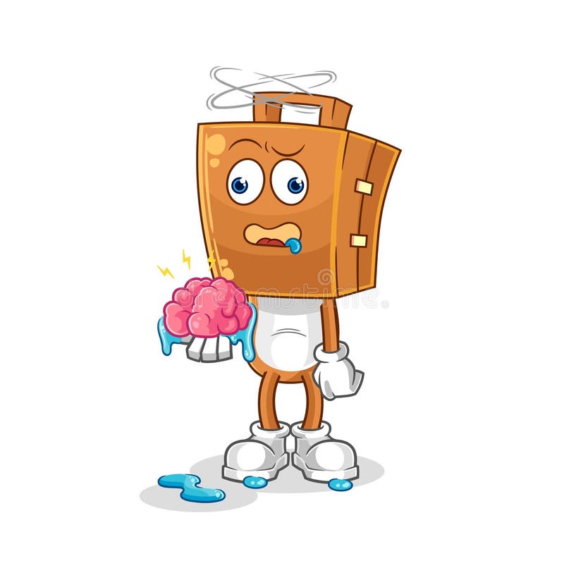 Suitcase Head No Brain Vector. Cartoon Character Stock Vector ...