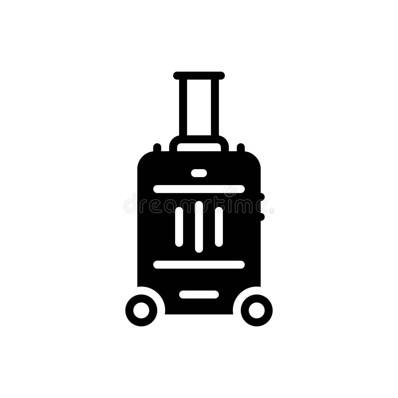 Black Solid Icon for Suitcase, Travel and Trip Stock Illustration ...