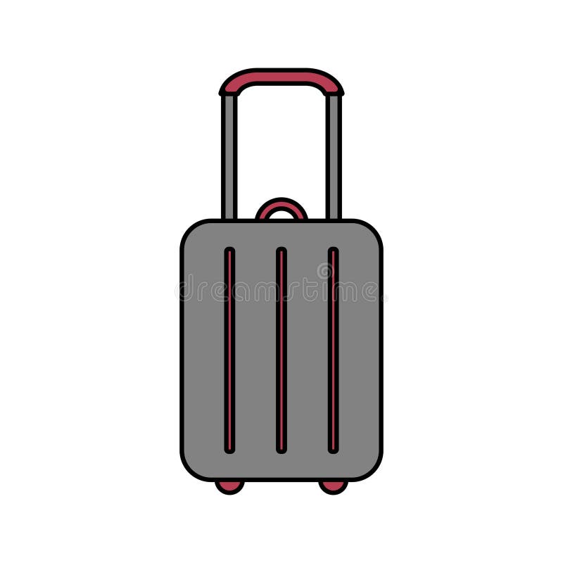 Suitcase icon on white stock vector. Illustration of baggage - 269645882