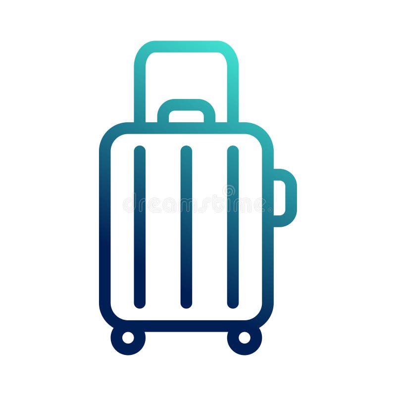 Suitcase Icons. with Gradient Outline Style, Can Be Used for Websites ...