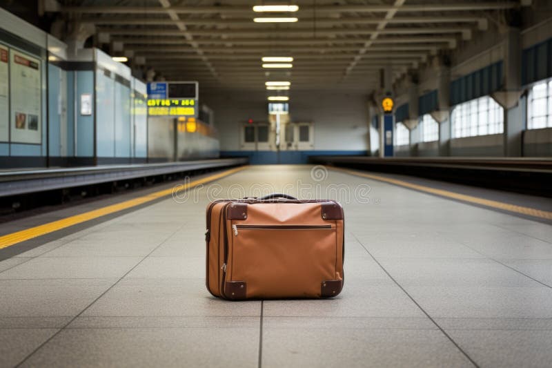A Suitcase Left Alone in a Bus Terminal Stock Image - Image of ...