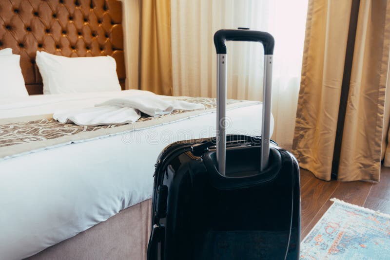 Suitcase or Luggage Bag in a Modern Hotel Room Stock Photo - Image of ...