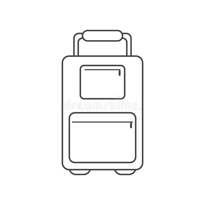 Suitcase Luggage Travel Handle Thin Line Stock Vector - Illustration of ...