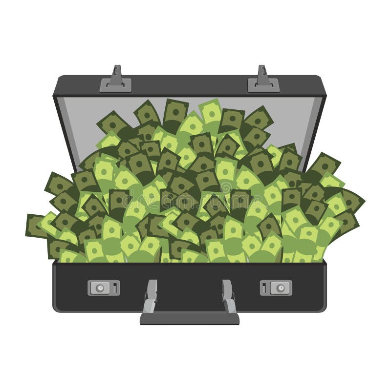 Suitcase of Money Isolated. Case Cash Stock Vector - Illustration of ...