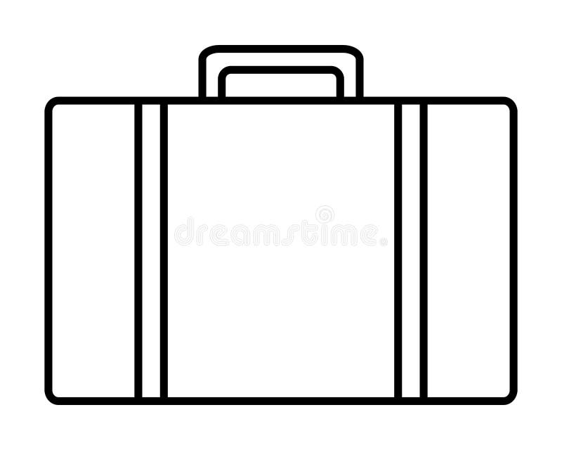 Suitcase Outline Icon. Thick Line. Vector Illustration Stock Vector - Illustration of company ...