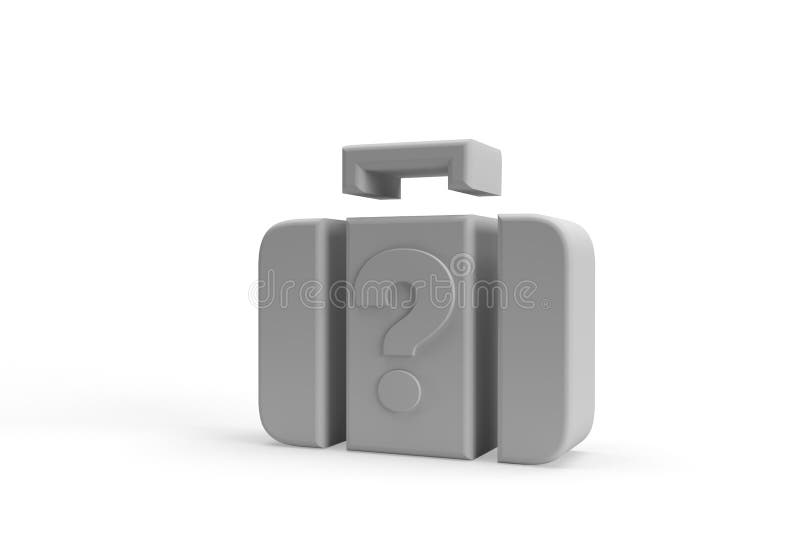 Suitcase and Question Marks on Isolated Background Stock Illustration ...