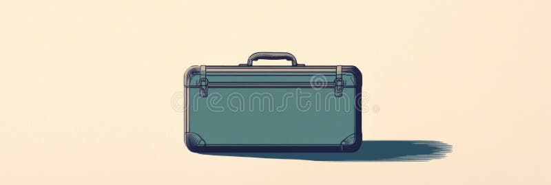 A Suitcase with Sharp Lines and a Prominent Handle Sits Against a Soft ...