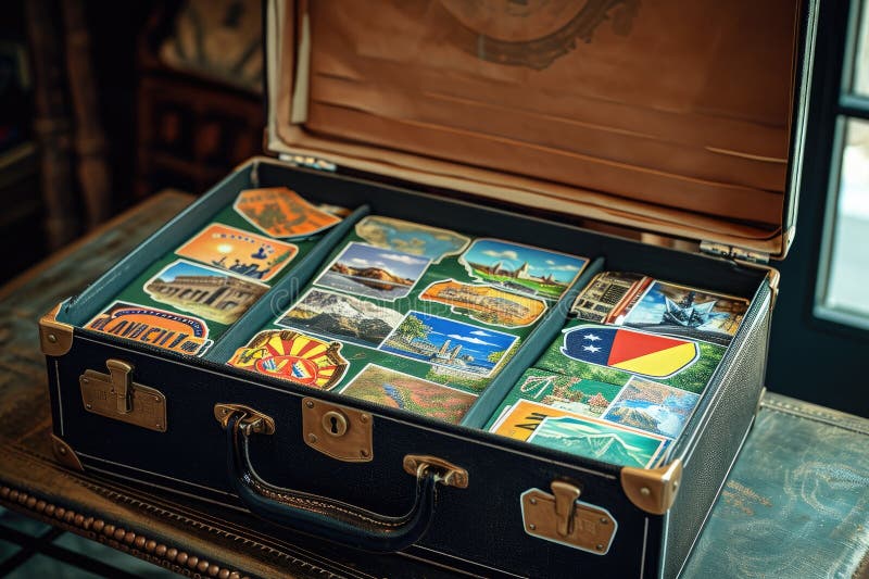 A Suitcase on Top of a Table Displaying a Captivating Assortment of ...