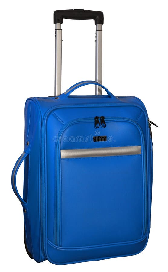 Suitcase for Travel. Blue Color with Silver Accents Stock Image - Image ...
