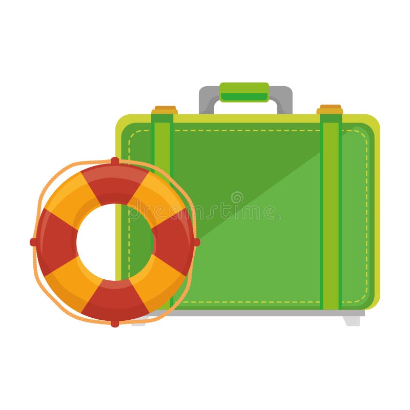 Suitcase Travel with Float Isolated Icon Stock Illustration ...
