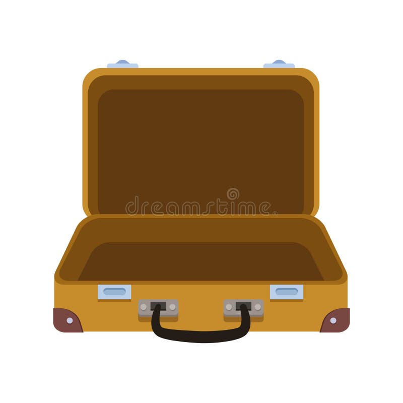 Open Empty Suitcase and Packed Suitcase Isolated on a White Background ...