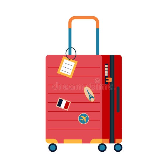 Suitcase with Travel Stickers. Travel-themed Vector Illustration ...