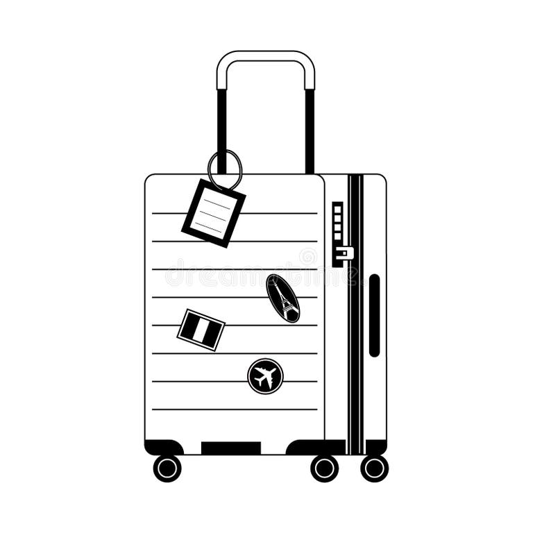 Suitcase with Travel Stickers. Travel-themed Vector Illustration ...