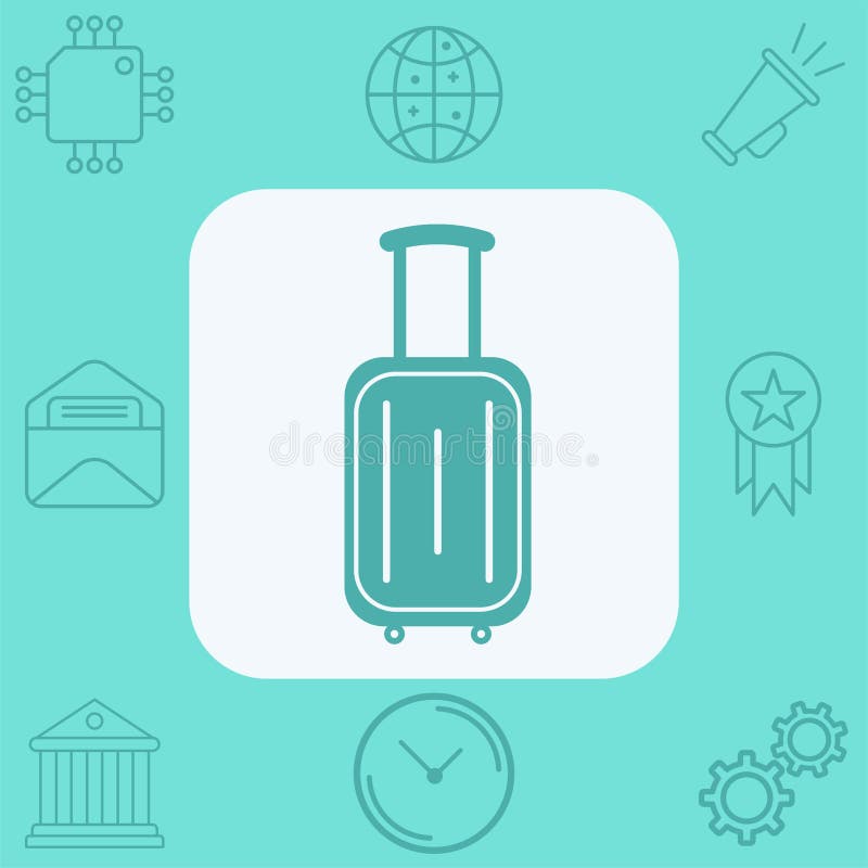Suitcase Vector Icon Sign Symbol Stock Illustration - Illustration of ...
