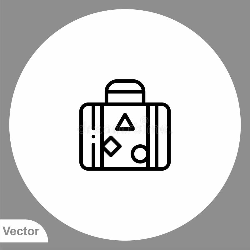Suitcase Vector Icon Sign Symbol Stock Vector - Illustration of fashion ...